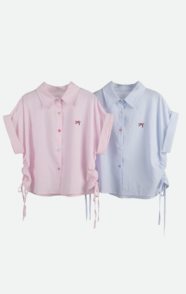 maple - 側綁帶蝴蝶結恤衫 - 879024